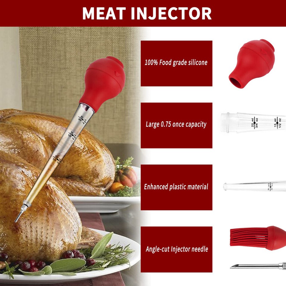 Turkey Baster with Barbecue Basting Brush for Home Baking Roaster ...