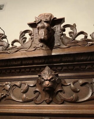 Huge 9’ ANTIQUE HUNTING DISPLAY CABINET/ARMOIRE Handcarved! 1850s ...