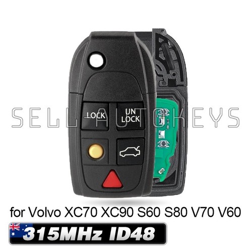 for Volvo XC70 XC90 S60 S80 V70 V60 2003-2010 Flip Remote Control Key ...