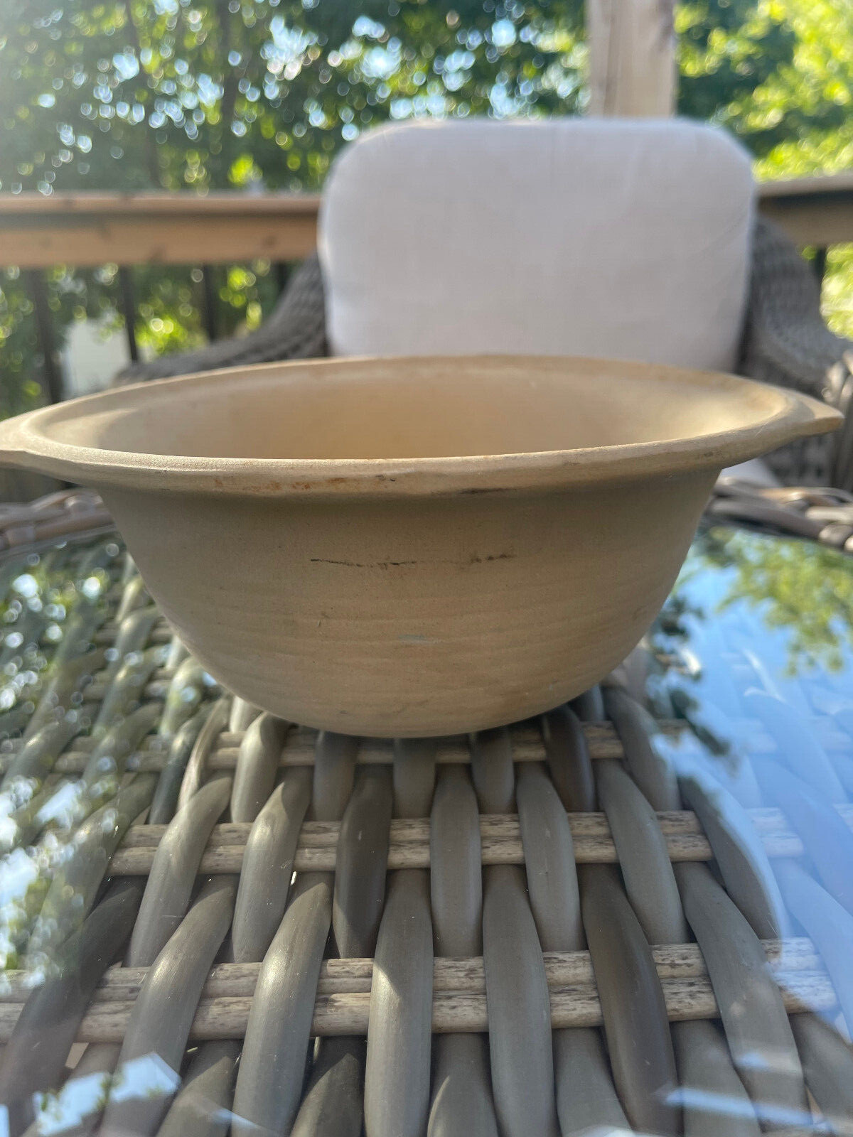 Pampered Chef Stoneware Mini Baking Bowl Mixing Stone 9 inch Dish Pan ...