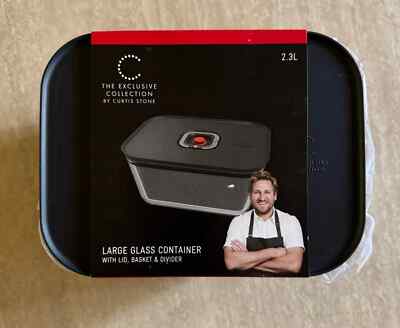 Curtis Stone "THE EXCLUSIVE COLLECTION" Large Glass Container 2.3L ...