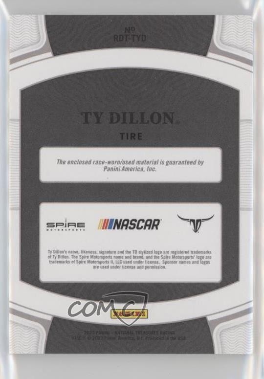 2023 Panini National Treasures Race Day Tires Prime /10 Ty Dillon #RDT ...