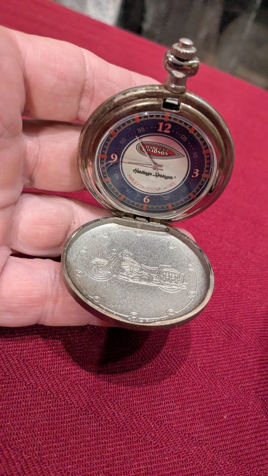 FRANKLIN MINT HARLEY DAVIDSON HERITAGE SPRINGER Watch & Eagle Stand ...