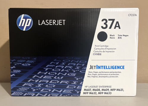 Genuine HP CF237A Black Toner Cartridge 37A M607 M608 M609 VERY New ...