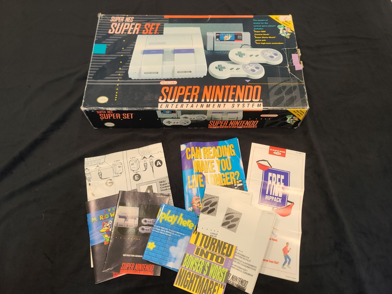 Super Nintendo SNES Super NES Super Set Console Original Box + Manuals ...