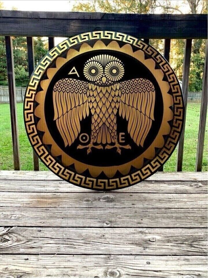 Antique Handmade Medieval Athenian Owl Authentic Greek Hoplite Shield ...