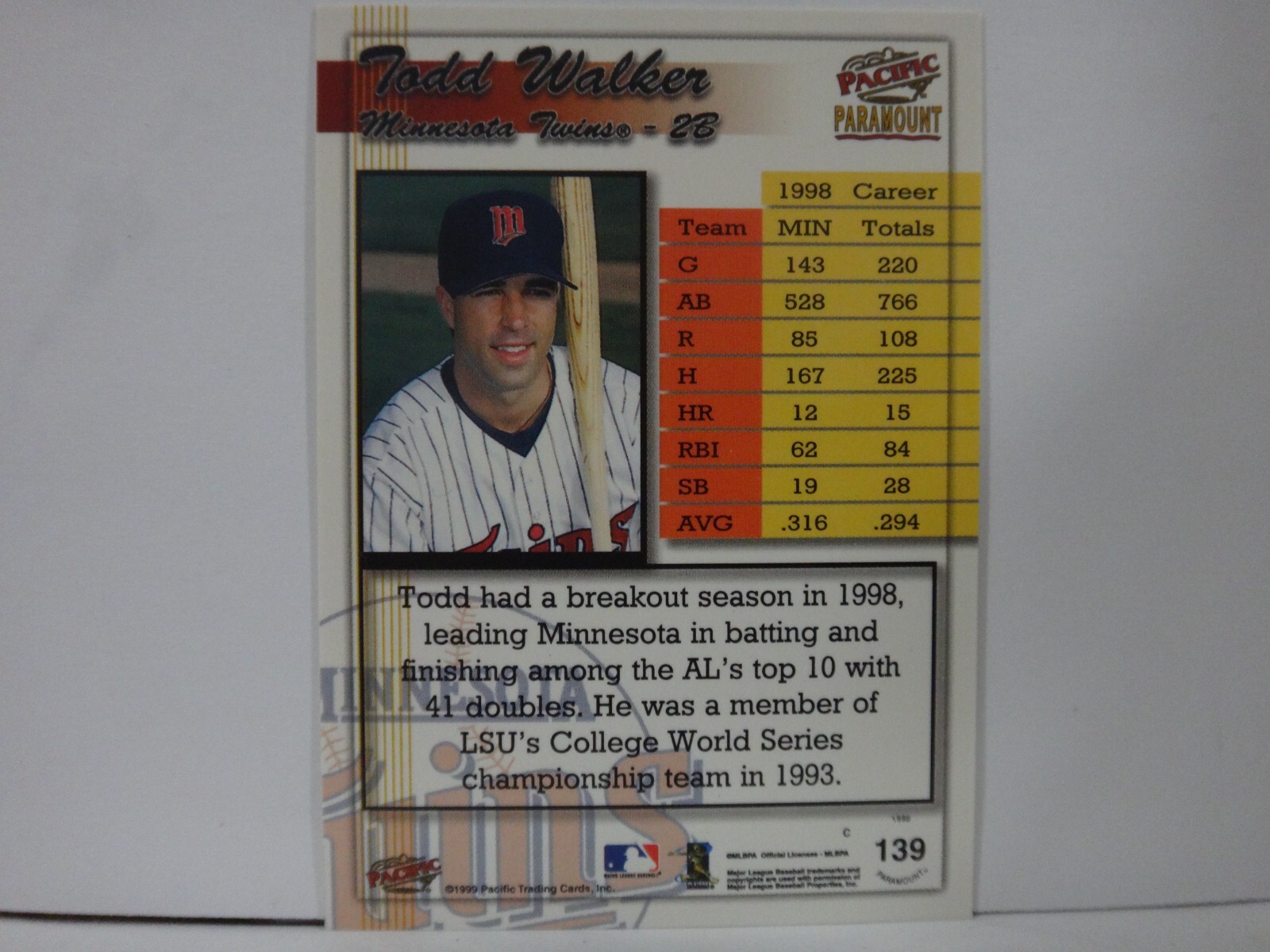1999 Pacific Paramount - Todd Walker #139 Gold for sale online | eBay