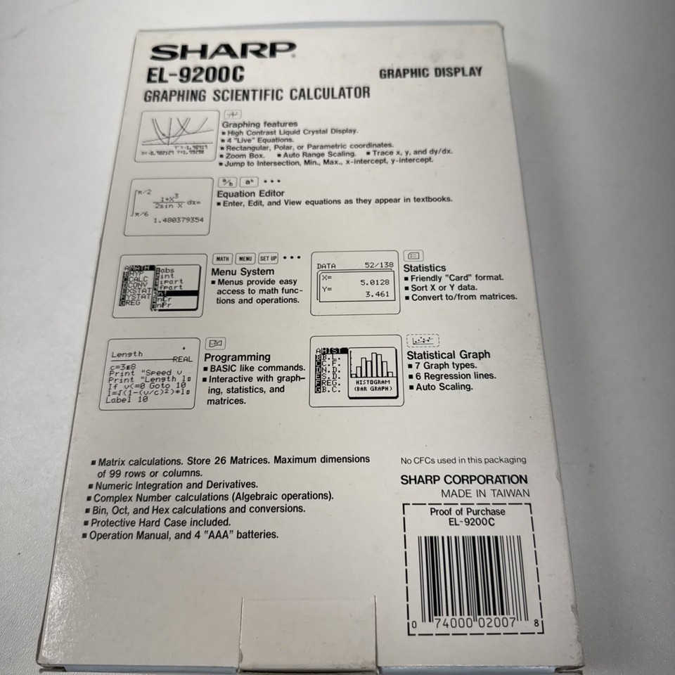 Sharp EL-9600c Graphing Calculator New in Box | eBay