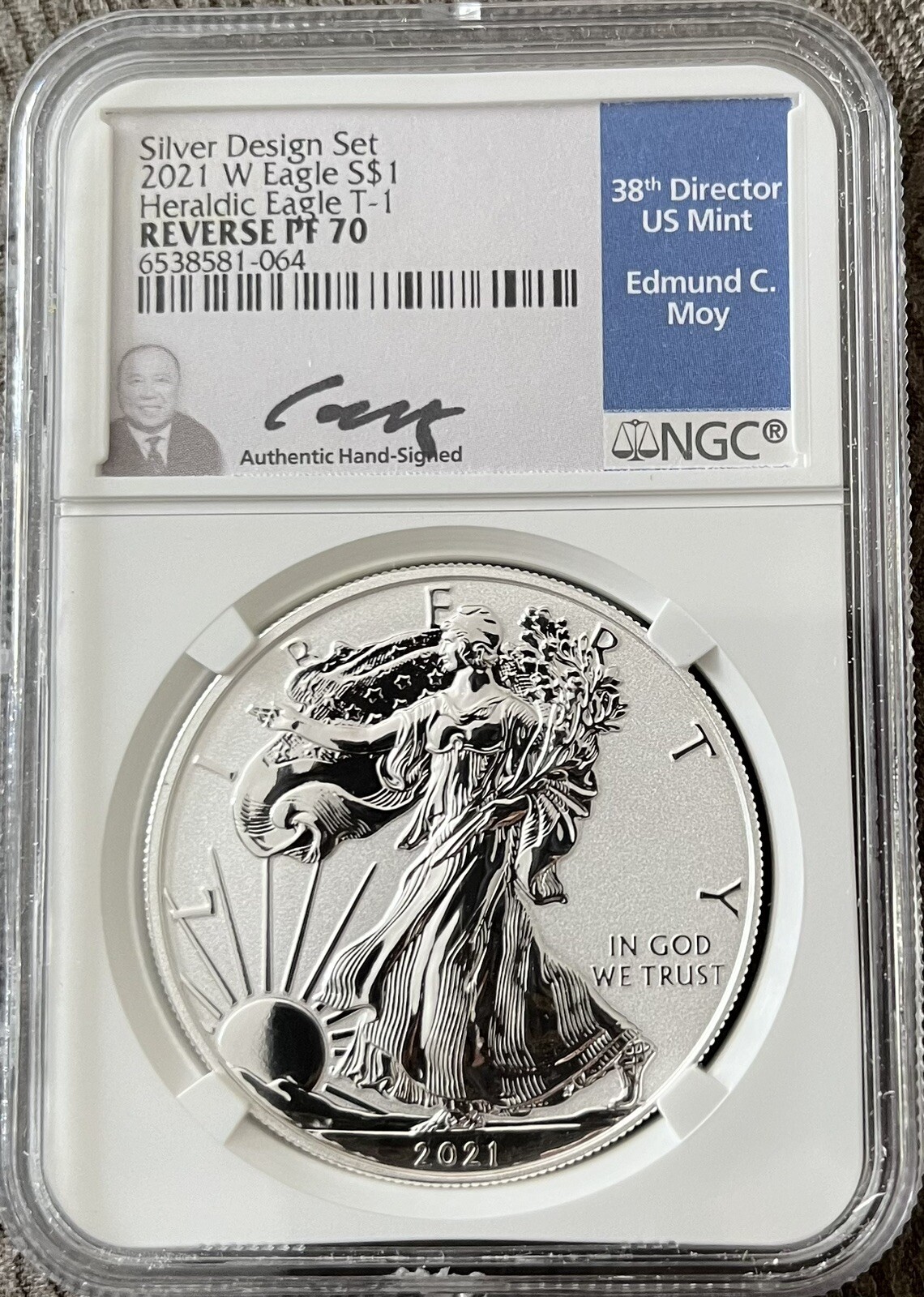 2021 W American Silver Eagle Reverse Proof NGC PF70 Ultra Cameo Edmund ...
