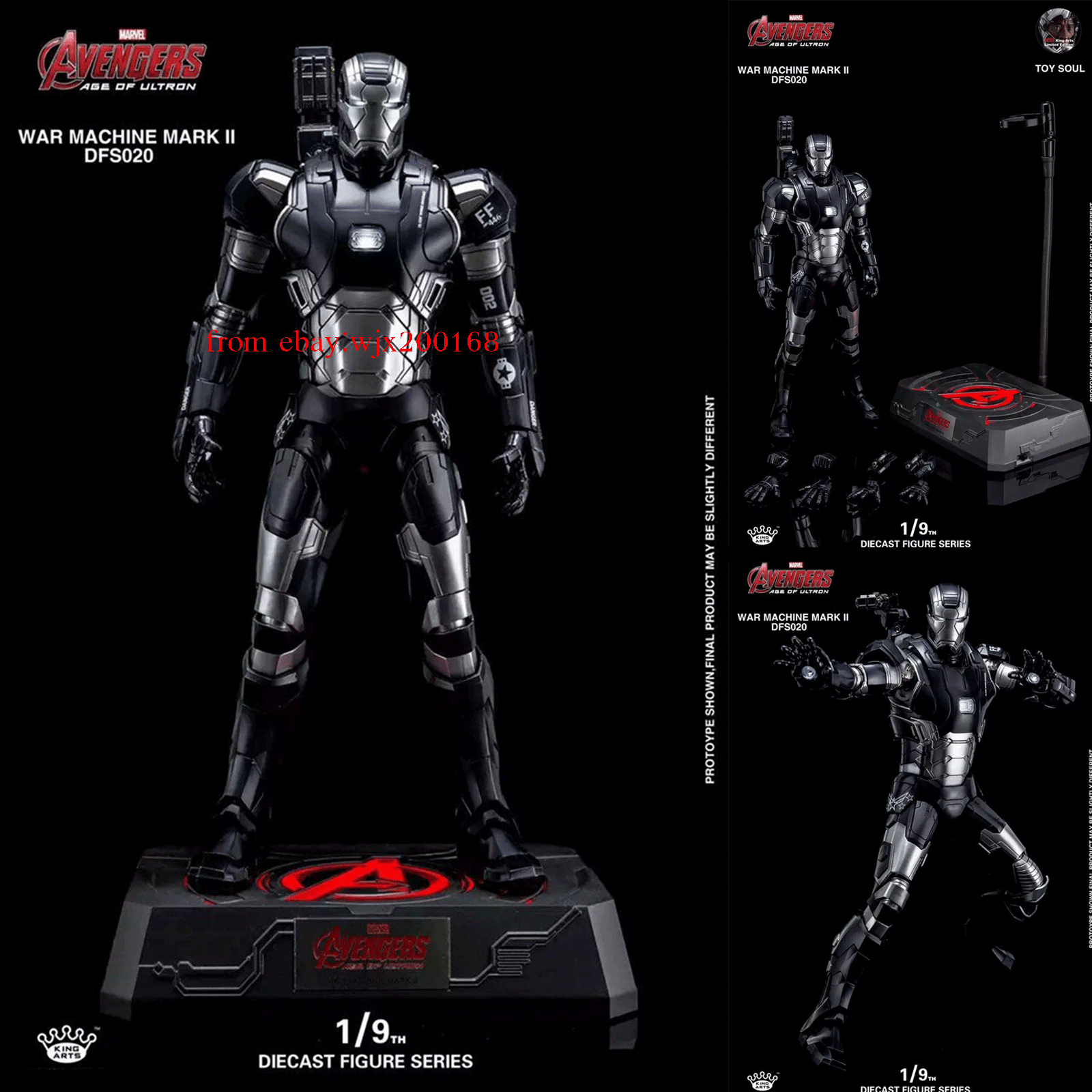 King Arts Iron Man War Machine Mark 1/9 Action Figure Collector Model ...