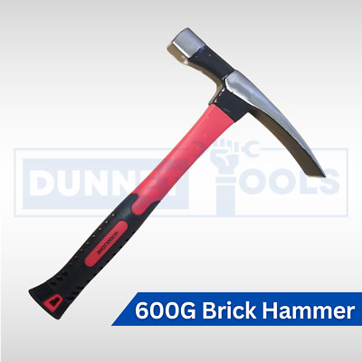 Brick Hammer 600g Masonry Block Chipping Fossil Heavy Duty Fibre Handle ...