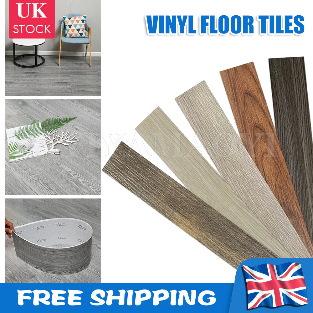 Floor Planks Tiles Self Adhesive Wood Effect Vinyl Flooring 4m² Kitchen ...