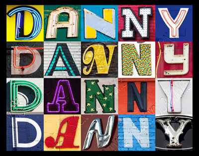 DANNY Name Poster featuring photos of actual sign letters | eBay
