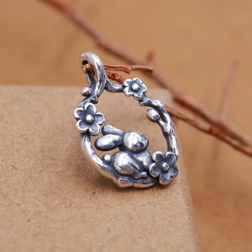 925 Sterling Silver Cute Rabbit Bunny Charm Pendant A5149 | eBay