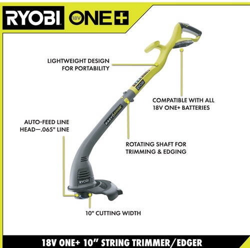 RYOBI 18V 10in Cordless String Trimmer/Edger 46396039477| eBay
