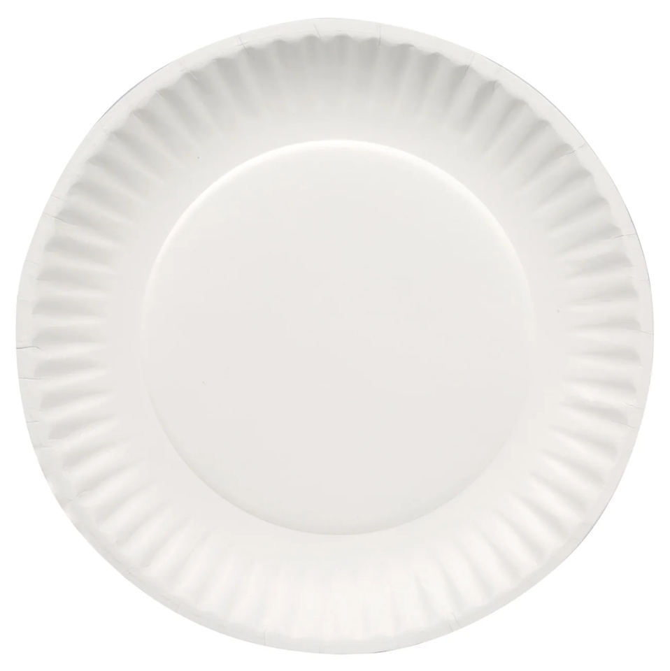 40ct Paper Plates 9" Inch Diameter ~Disposable White Paper Party Food ...