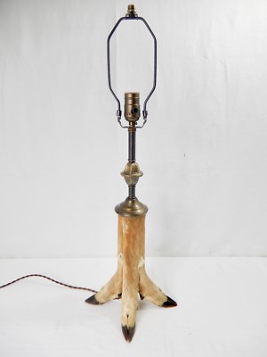 Vintage Deer Leg Lamp w/ Vintage Brass Riser - Stem. 4 Legs & Faceted ...