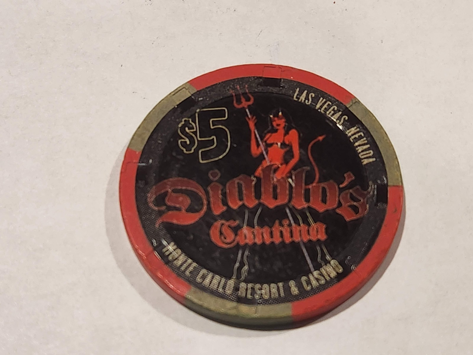 $5 Casino Chip - MONTE CARLO CASINO - DIABLO'S CANTINA - LAS VEGAS, NV ...