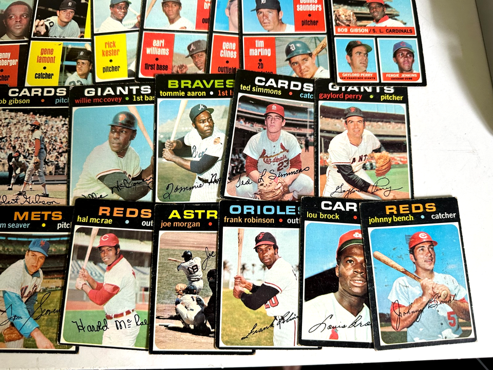 1971 TOPPS BASEBALL LOT OF (105) TOM SEAVER LOU BROCK JOHNNY BENCH VG ...