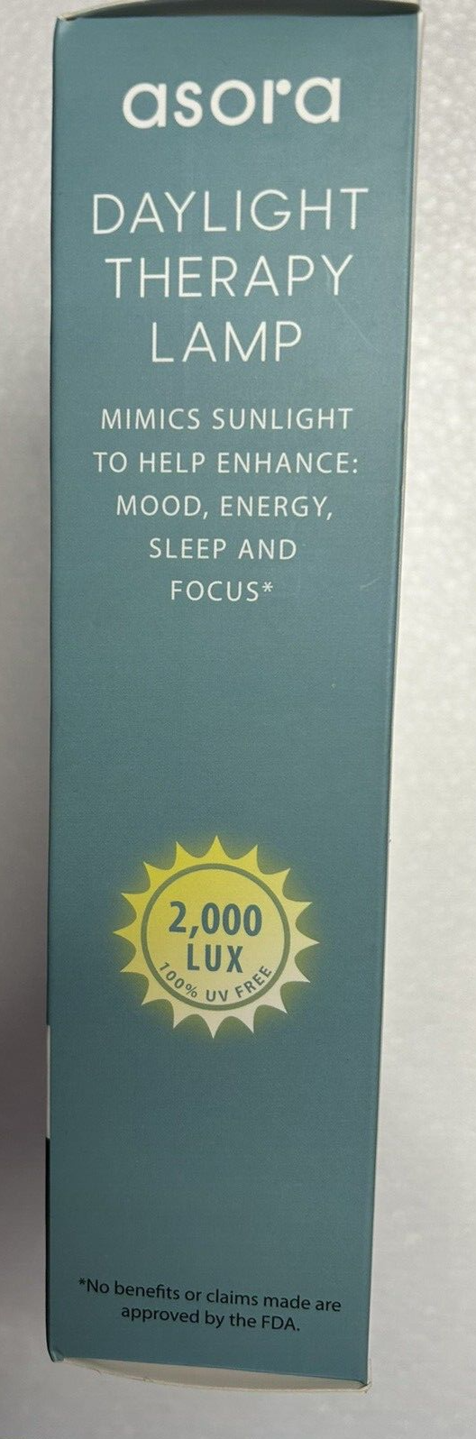 ASORA Daylight Therapy Lamp 2000 LUX Light Enhance Mood NEW SEALED ...