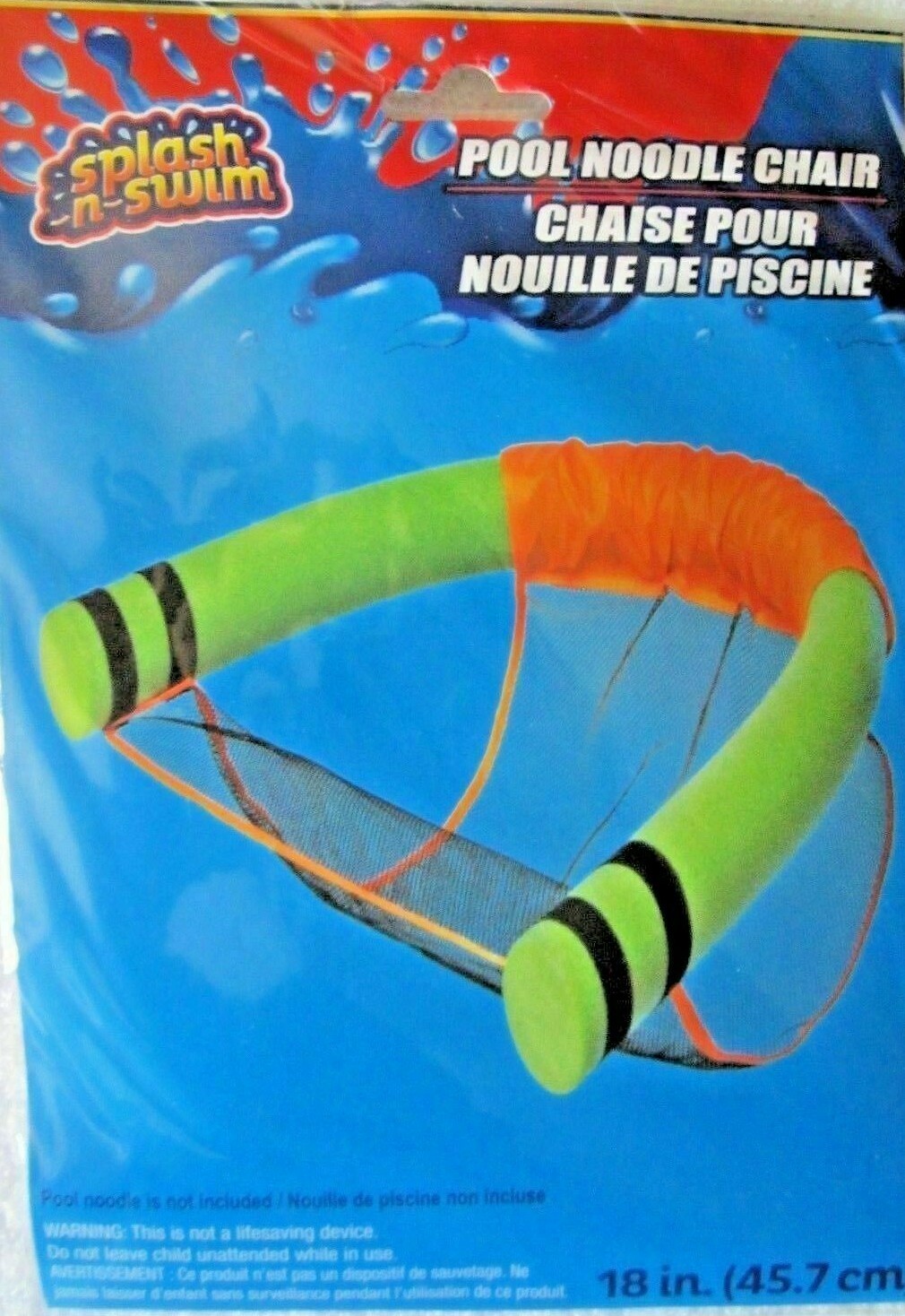 Splash-n-Swim 18" Pool Noodle Chair New (Noodle not Included) Orange or ...