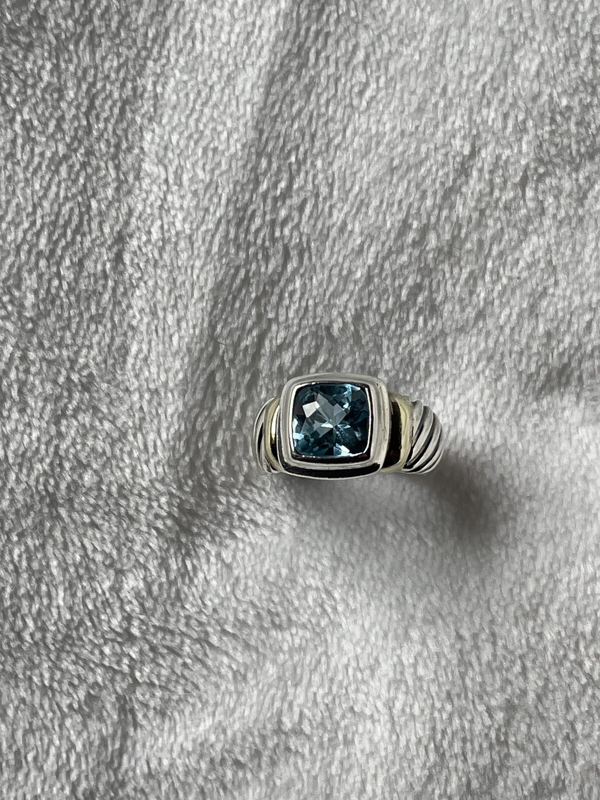 David Yurman Blue Topaz Noblesse Ring Size 6 With 14k… - Gem