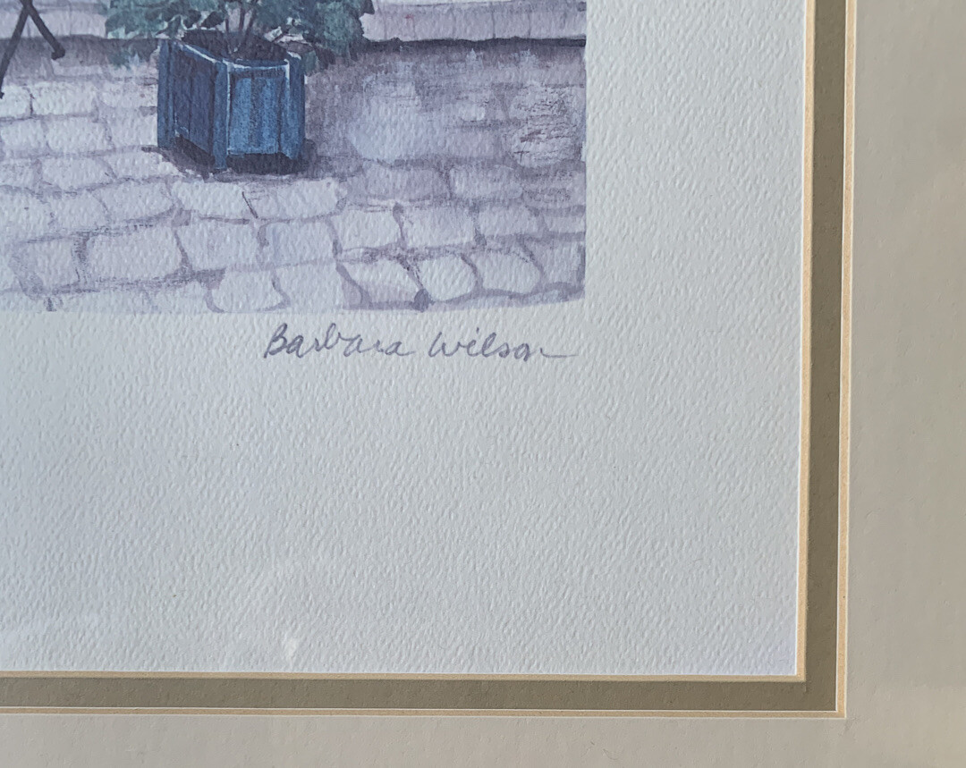 Barbara Wilson Lithograph Print "Creperie de la Place" Cafe Scene | eBay