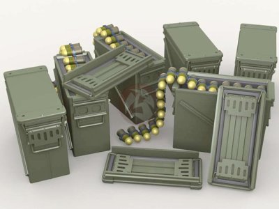 Legend 1/35 M548 40mm Grenade Ammo Box 48 Cartridges (10 Cans, 4 Belts ...