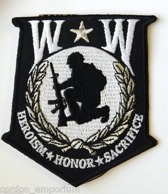 WOUNDED WARRIOR ORIGINAL CLASSIC EMBROIDERED SHIELD PATCH 3.5 X 4.1 ...