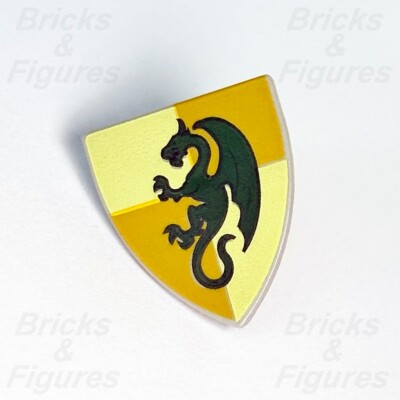 LEGO® Castle Shield w/ Green Dragon Minifigure Weapon Part Triangular ...