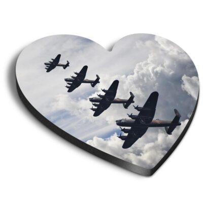 1x Heart Fridge MDF Magnet Lancaster Bomber Planes WW2 Formation #51317 ...