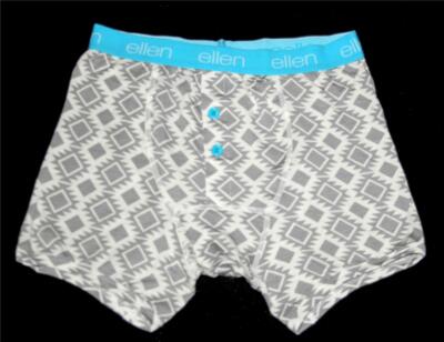 Ellen Degeneres Grey Turquoise Southwest 2-Button Fly Soft Boxers Men's ...