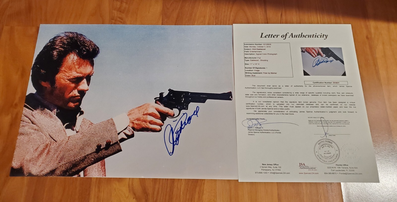 CLINT EASTWOOD COLOR 11X14 SIGNED AUTOGRAPHED PHOTO JSA COA JAMES ...