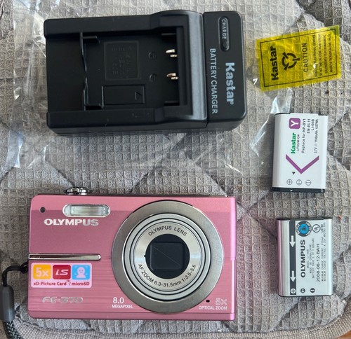 OLYMPUS FE-370 Pink 8.0MP 5.0x Compact Digital Camera Pink Tested With ...