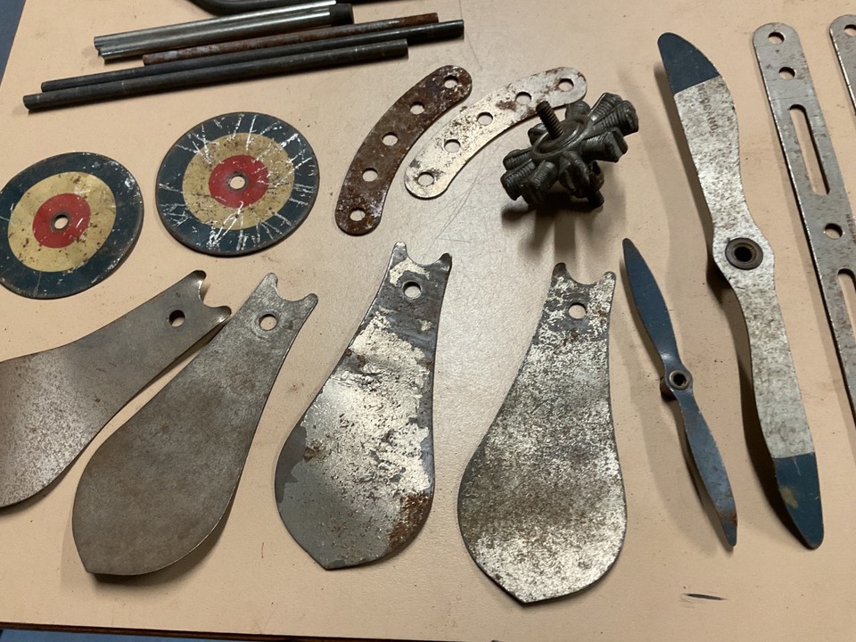 Vintage Metal Meccano Parts Job Lot Strips, Plates, Radial Aero Engine ...