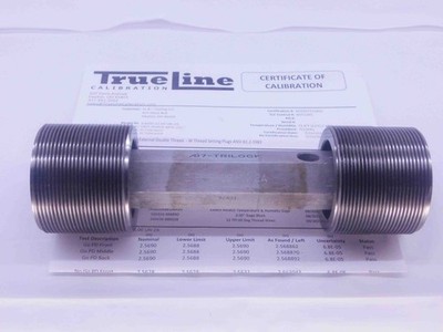 CERTIFIED 2 5/8 12 UN 2A SET THREAD PLUG GAGE 2.625 GO NO GO = 2.5690 ...