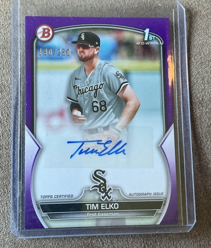 Tim Elko 2023 1st Bowman Purple /250 Auto Autograph #PPA-TE Chicago ...