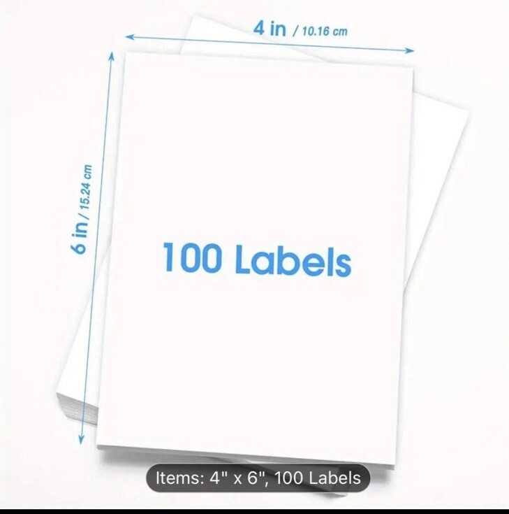 4x6 Thermal Shipping Labels - 100 Pack For Rollo Zebra | eBay