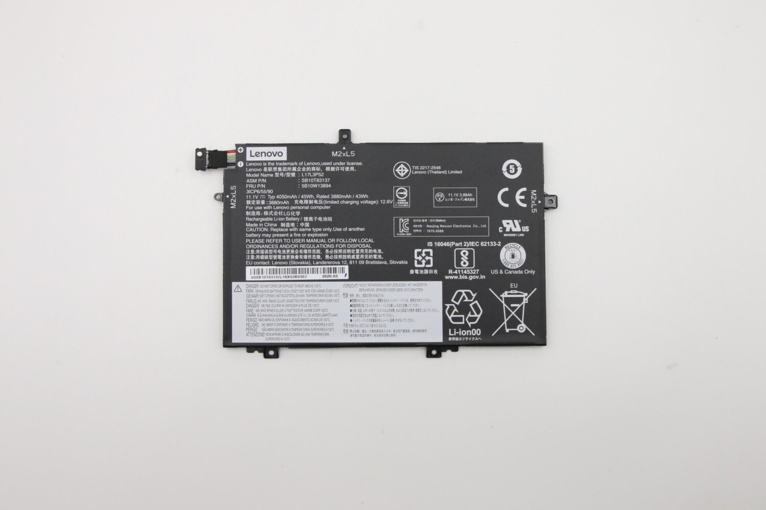 Original 5B10W13894 Lenovo Battery 3 Cell 45Wh Internal LiIon L490 L590 ...