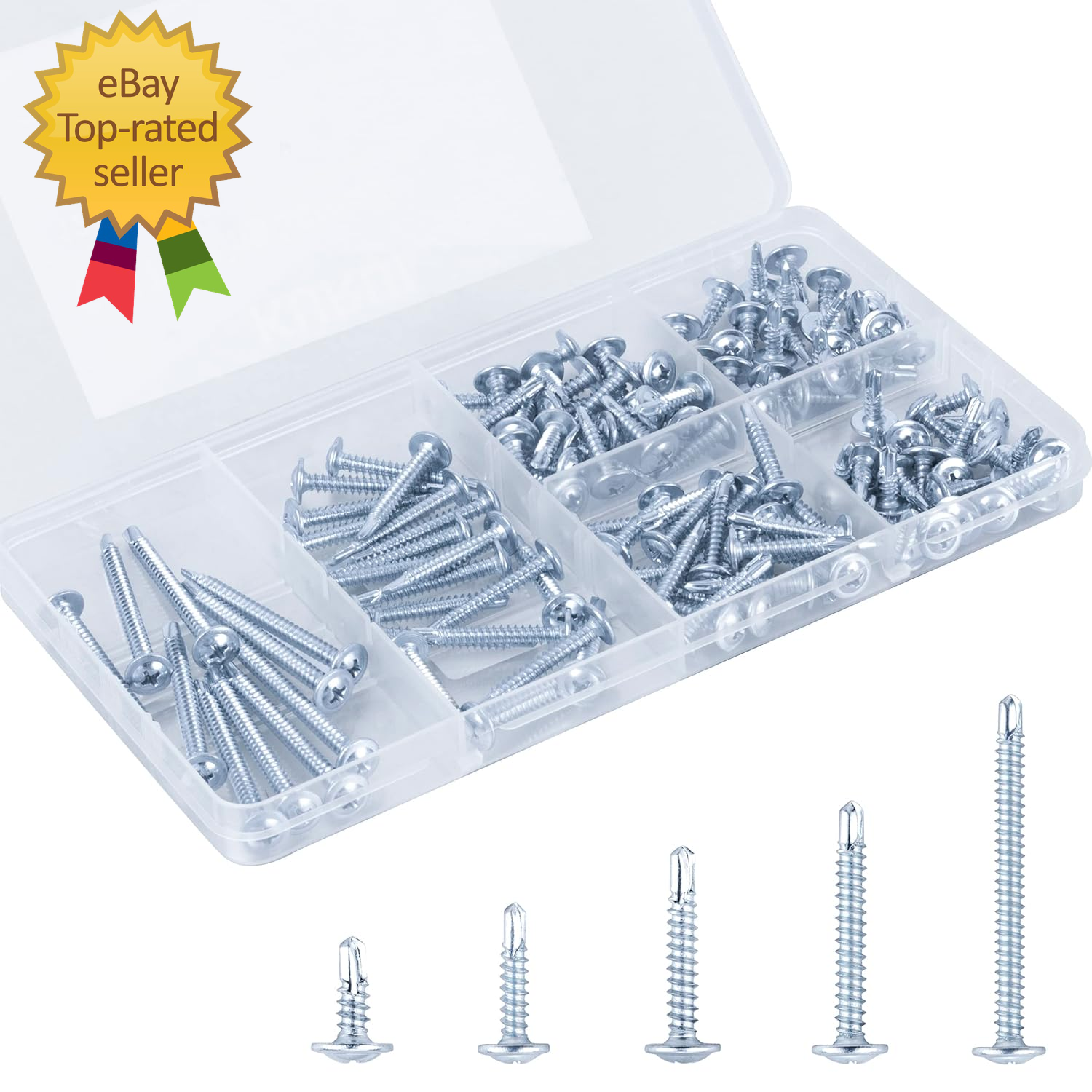 KURUI Self Tapping Screws Assortment Kit, #8 Sheet Metal Screws for ...