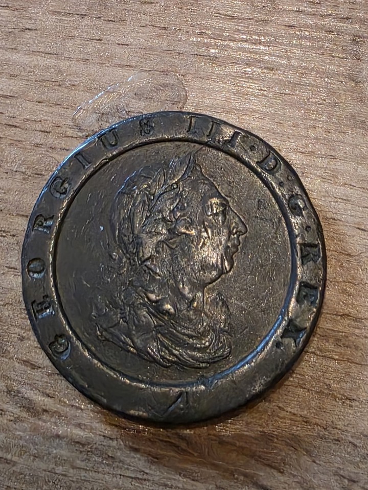 1797 Cartwheel Two 2 Penny Pence 2d - George III Copper Coin with rare ...