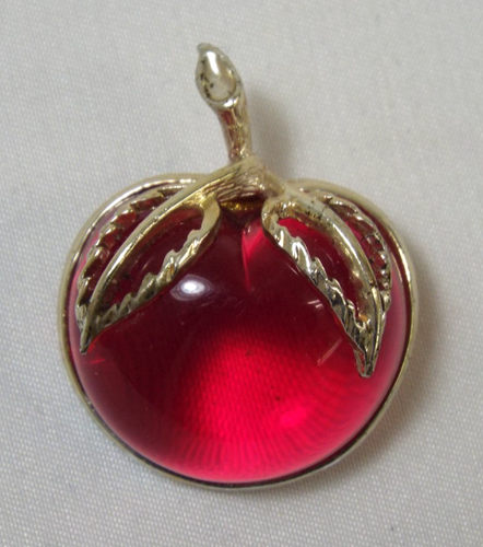 Vintage 1970s Sarah Coventry Red Pink Jelly Belly Candy Apple Pin ...