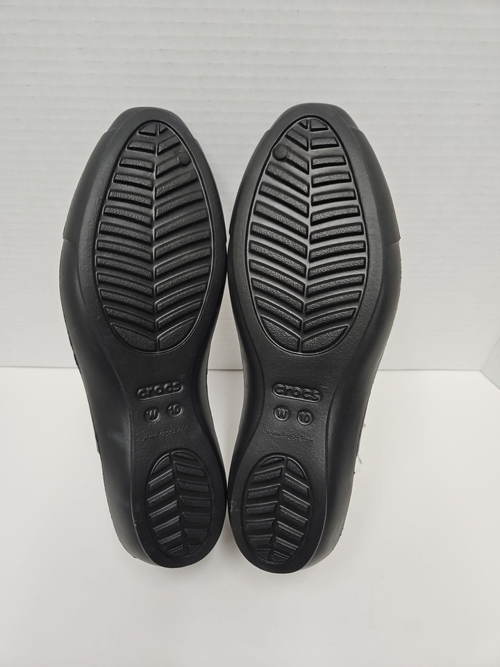 Crocs Sienna Ballet Flats Rubber Slip On Shoes Women’s Size 10 Black ...