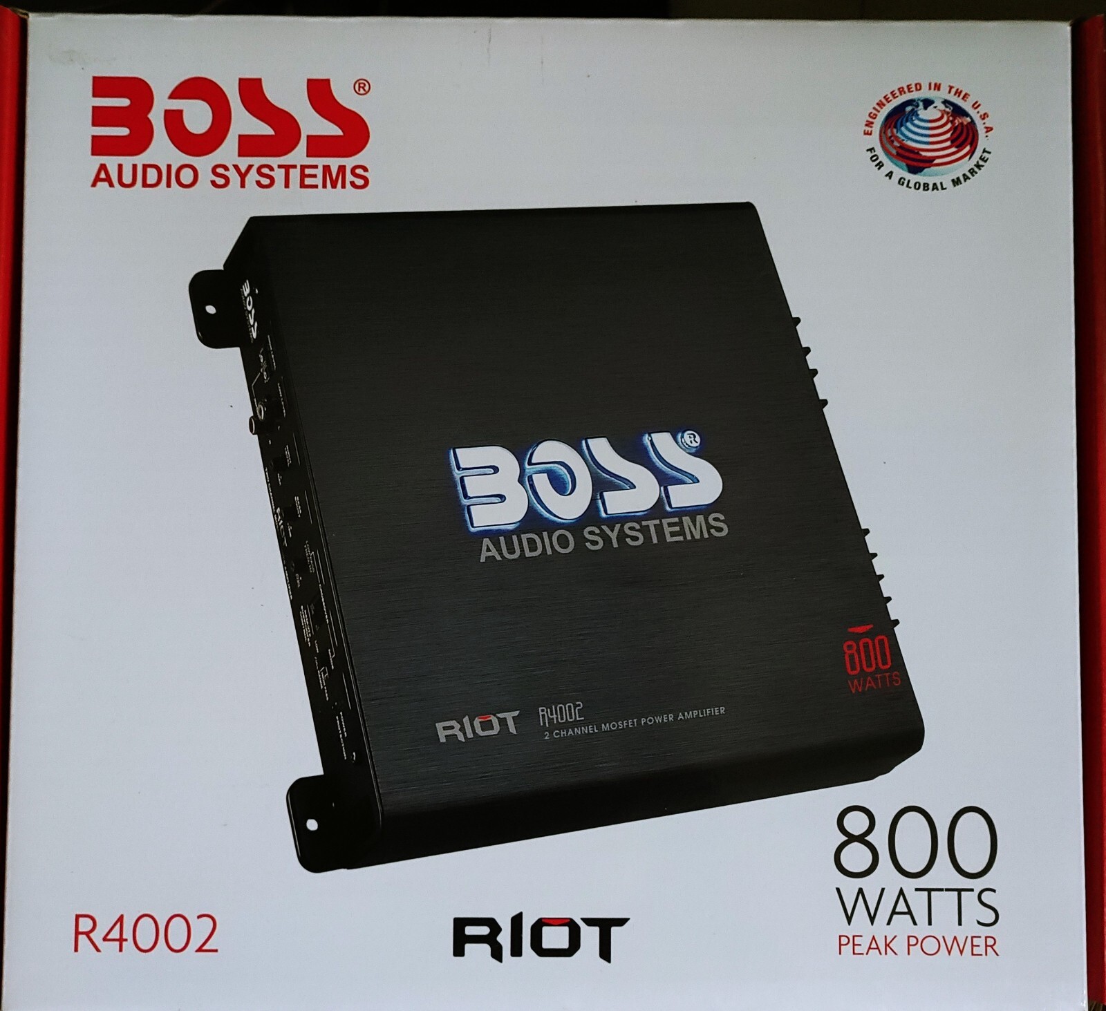 BOSS RIOT R4002 800W 2-CHANNEL MOSFET BRIDGEABLE POWER AMPLIFIER w/LED ...