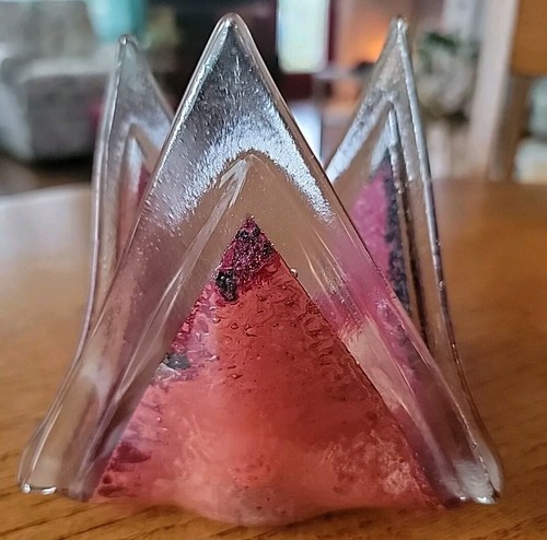 Jones Glassworks Seattle Copper Fused Art Glass Hankerchief Candle ...