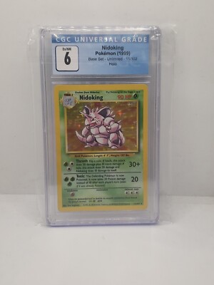 CGC 6 Ex/NM Nidoking Base Set 1999 Holo Pokemon Card 11/102 | eBay