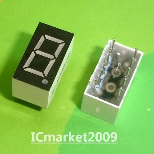 10 PCS 1 Digit 0.36 inch Green 7 SEGMENT LED DISPLAY COMMON ANODE (Bit ...