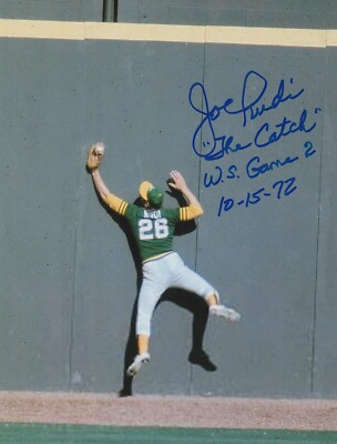 JOE RUDI OAKLAND A'S "THE CATCH" WS GAME 2 10-15-72 ACTION SIGNED 8x10 ...