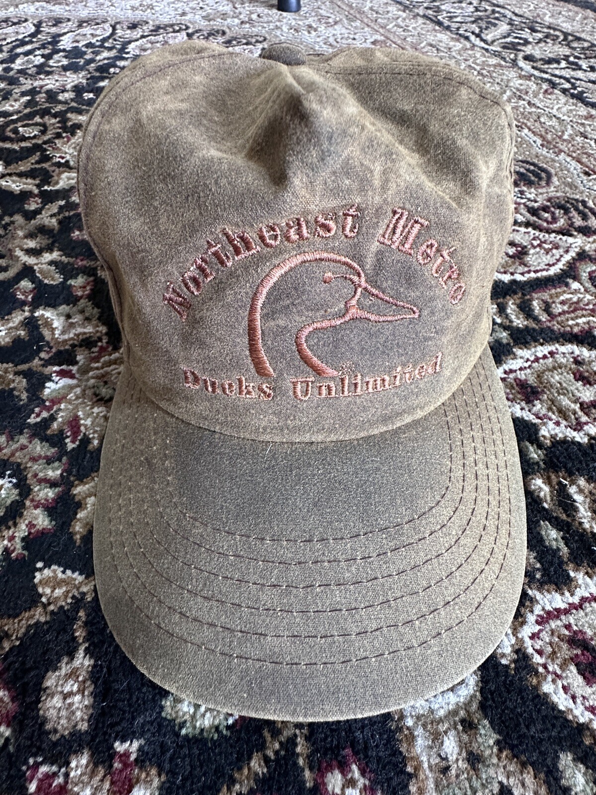 Rare Vintage Ducks Unlimited Brown Hat Cap Hunting NE… - Gem