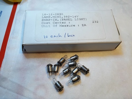 382 14V 08A SGL CONTACT MIDGET Flange Base Lamp Bulb Socket 10 Piece ...